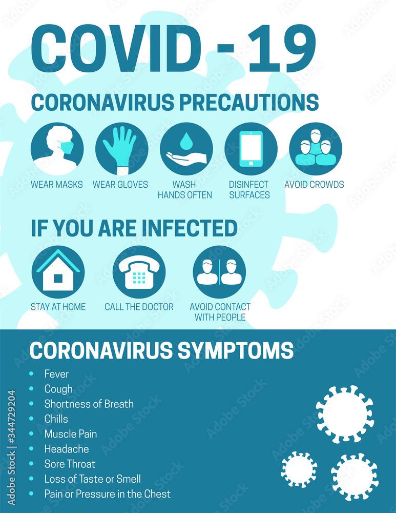 Coronavirus Covid-19 Infographic Illustration with Precauctions and ...