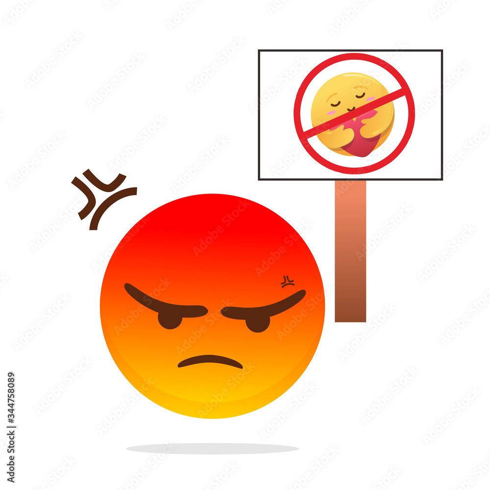 Angry React Emoji Protesting New Care Emoji Stock Vector | Adobe Stock