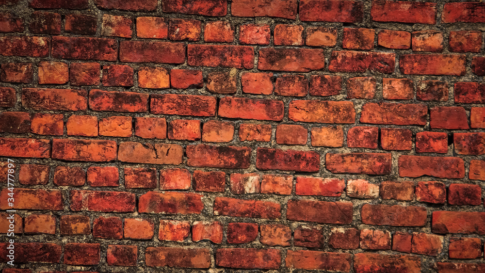 Foto de Red brick wall. Background of red brick wall pattern texture ...
