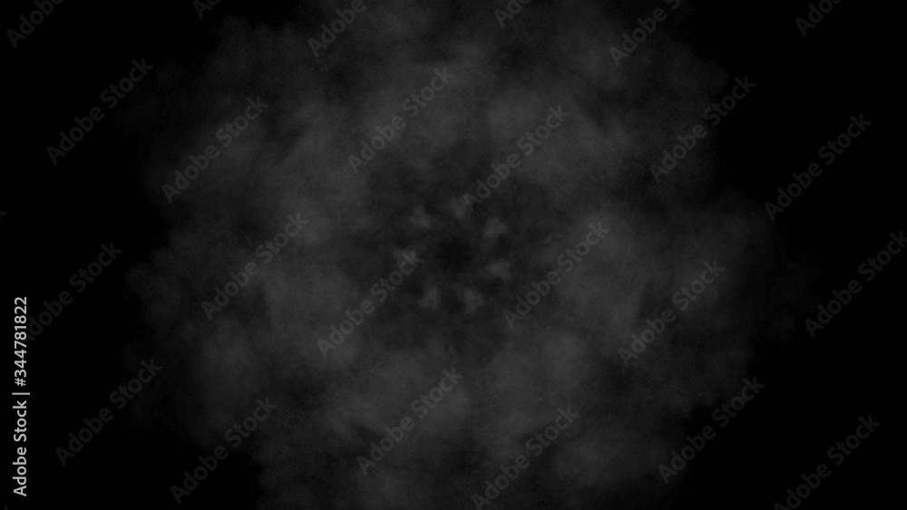 Vidéo Stock Low density smoke puff spreading concentrically outwards ...