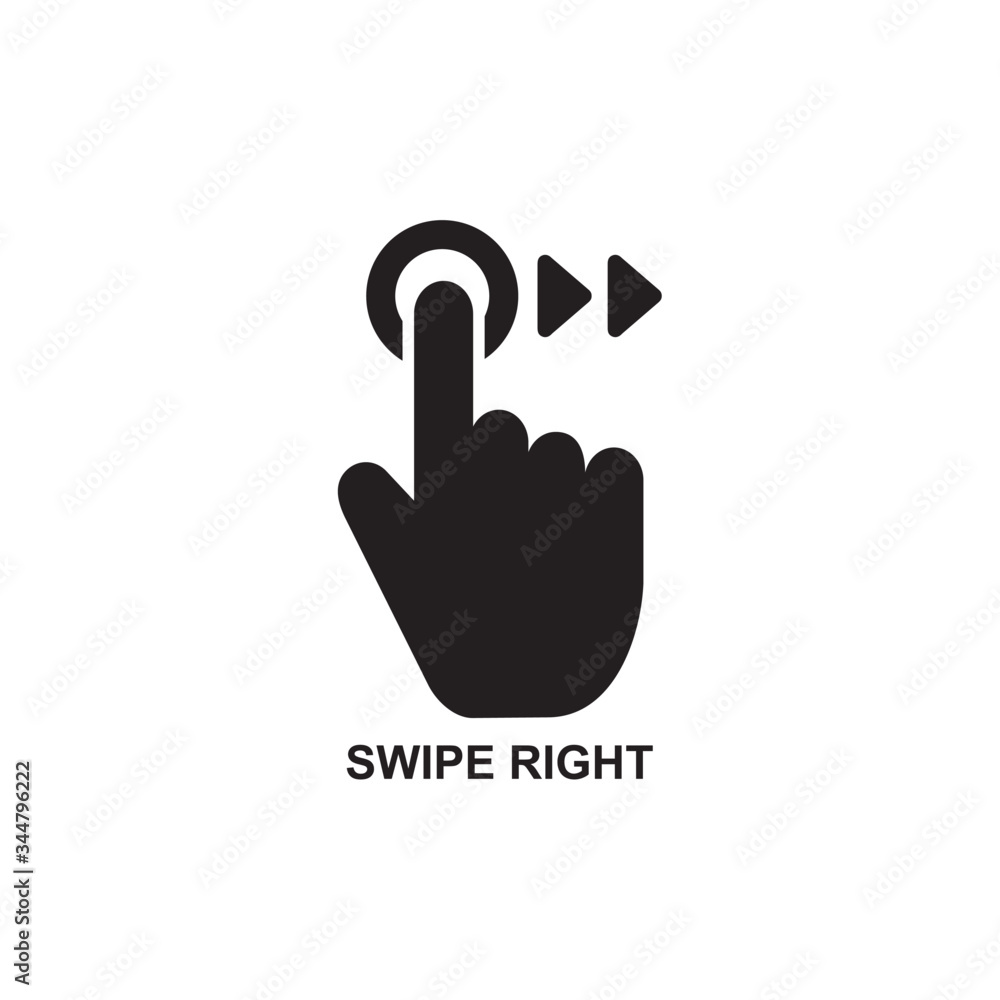 SWIPE RIGHT ICON , SLIDE TO RIGHT ICON Stock Vector | Adobe Stock