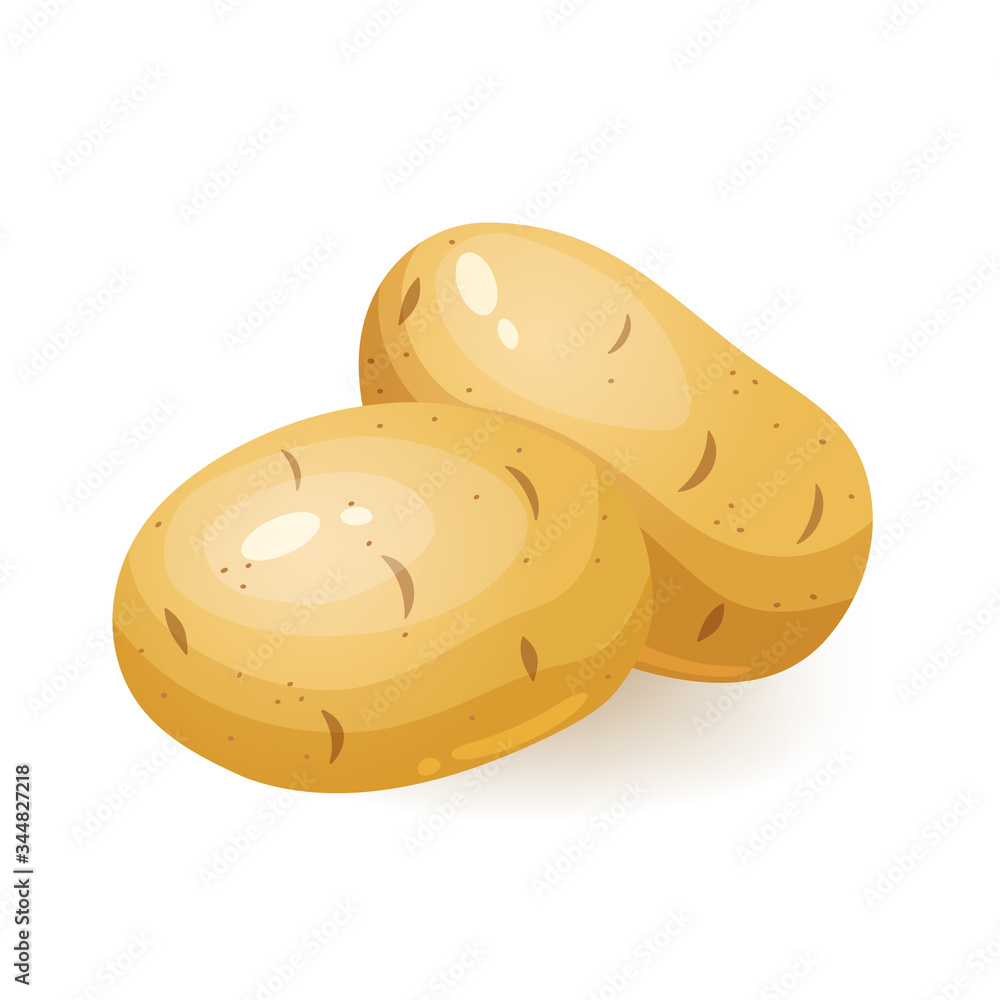 Cartoon fresh unpeeled potato, healthy food vector. Stock Vector ...