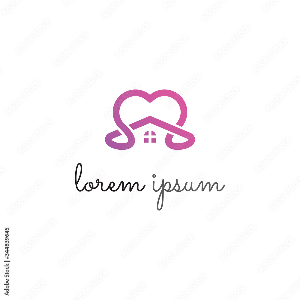 Letter s or ss house home love logo icon. Vector illustration. Modern ...