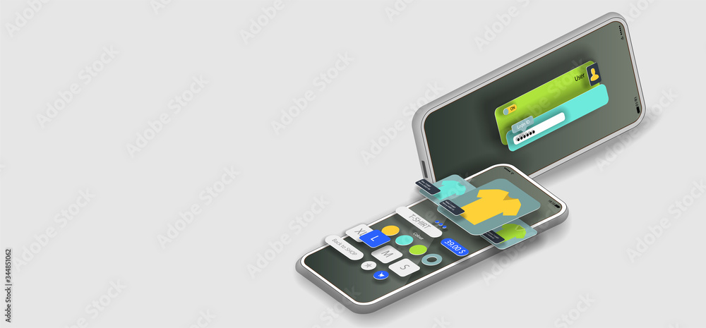 Mobile app for selling clothing on the phone screen and the account ...
