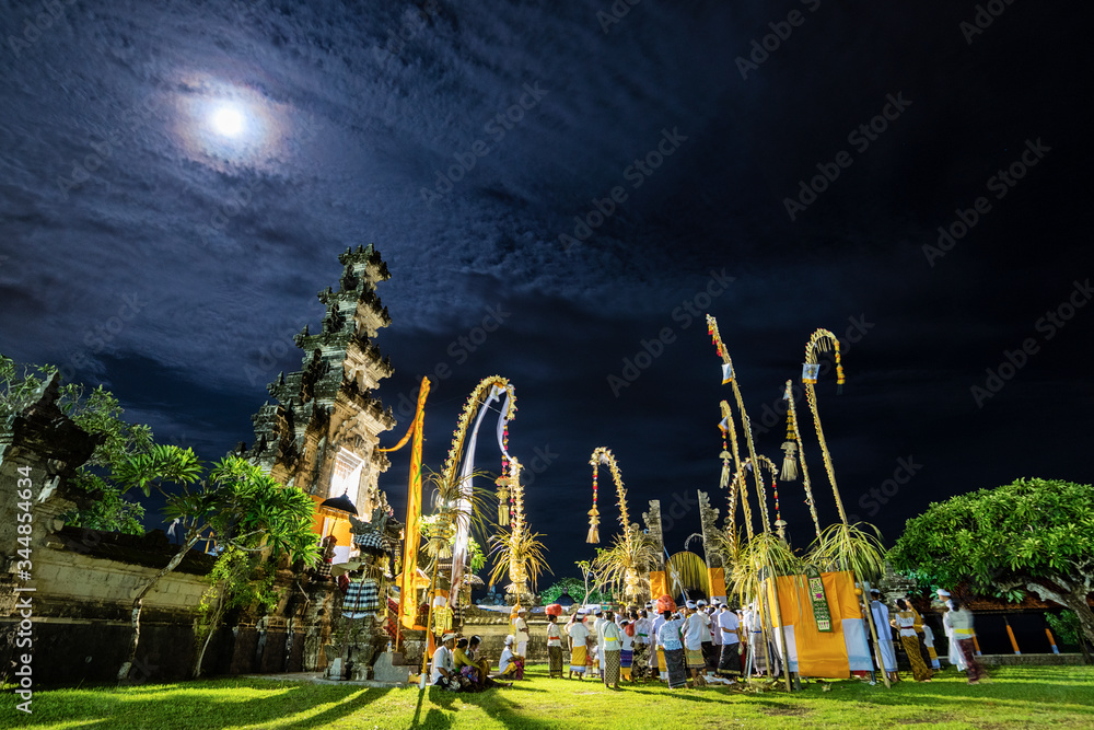 Moon Night Festival at Bali Hindu Temple Stock Photo | Adobe Stock