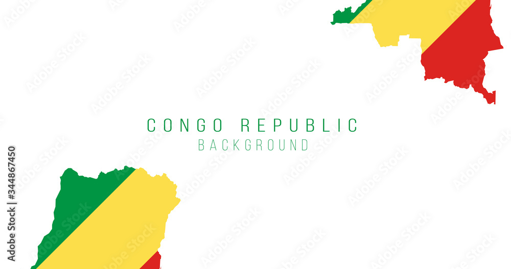 Devided flag map of Congo Republic on backround in hd format. The flag ...