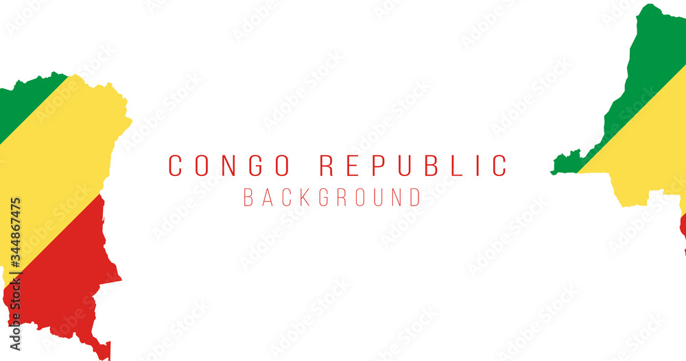 Devided flag map of Congo Republic on backround in hd format. The flag ...