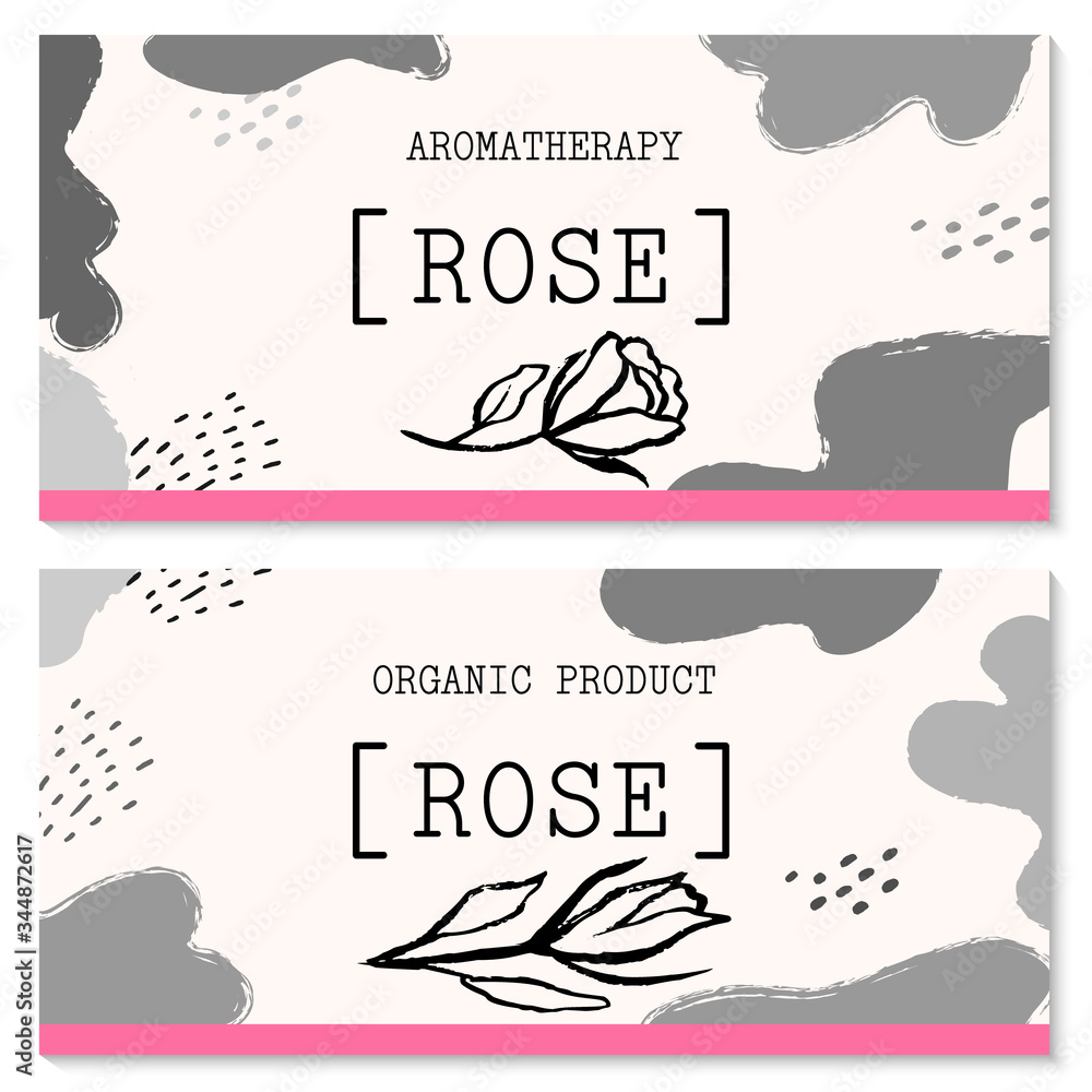 Vector packaging design elements and templates for rose labels and ...