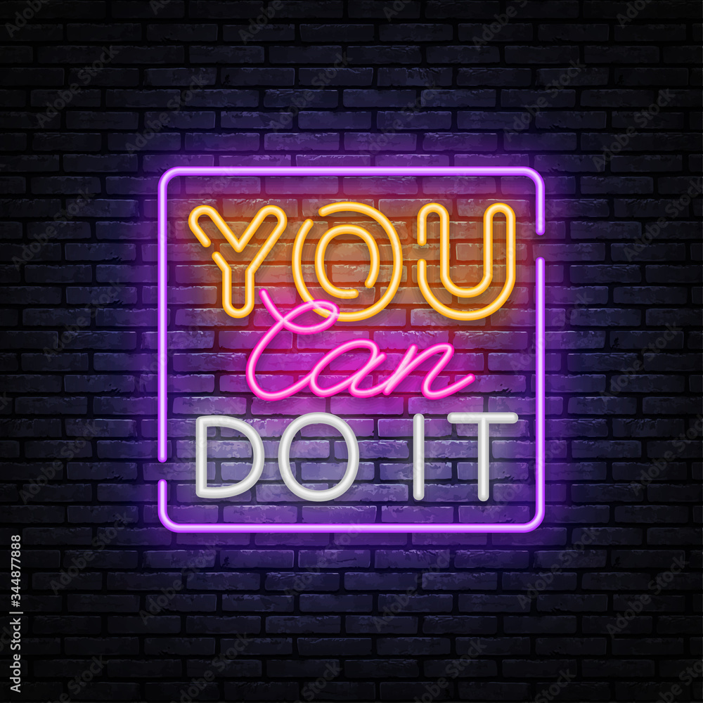 You Can do IT Neon inscription. Motivation Neon sign, design template ...