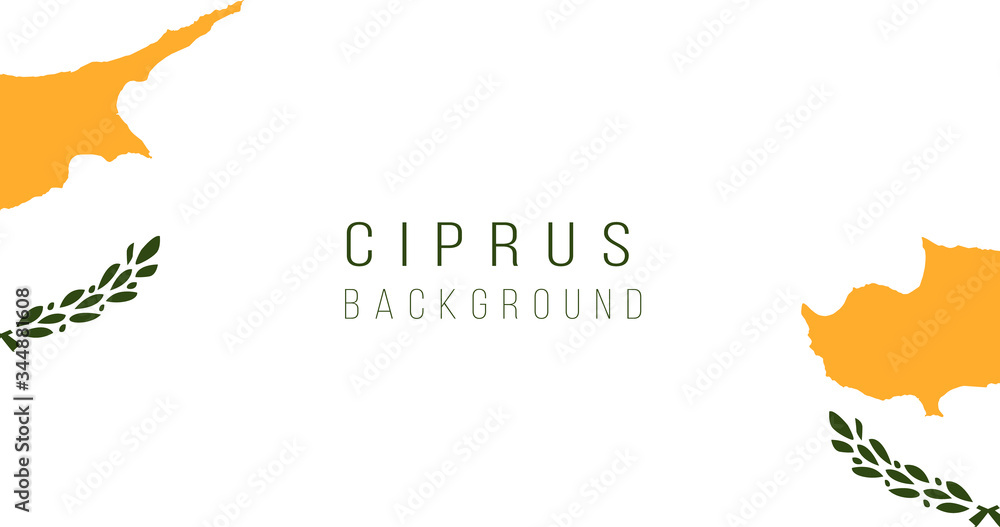 Ciprus devided flag map background. The flag of the country in the form ...
