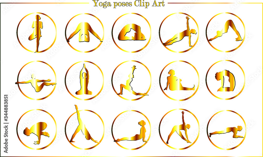 Yoga poses Clip Art Logo , perfect for Logos and including in design ...