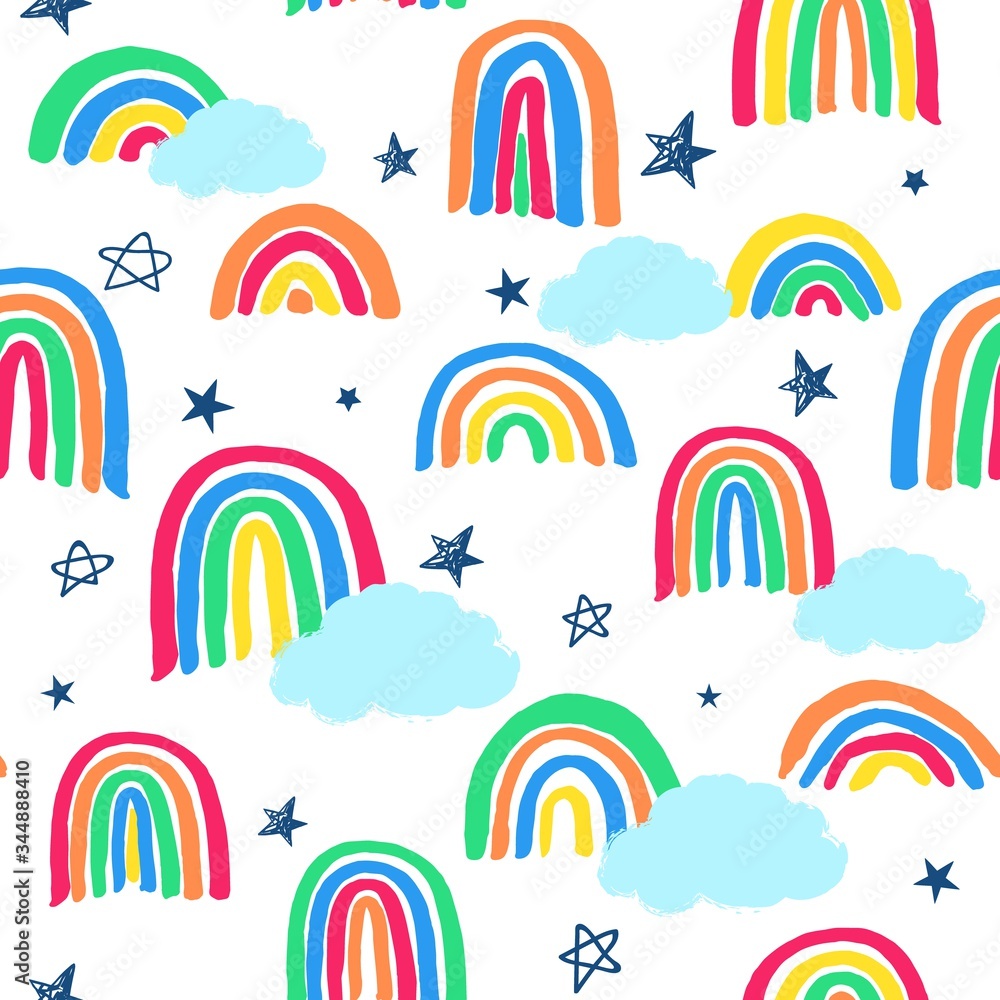 All over vector seamless repeat pattern in bright neon colors with ...