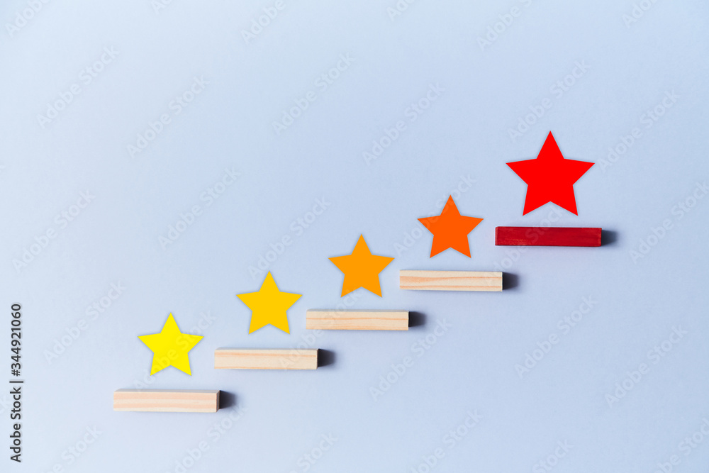 Rate service quality. Mark number of stars on staircase. App for rating ...