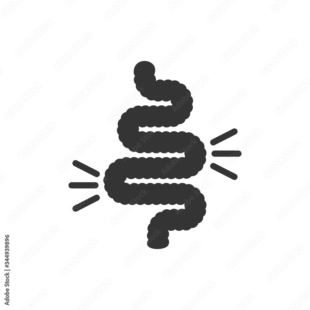 Gut constipation icon. intestine vector illustration isolated on white ...