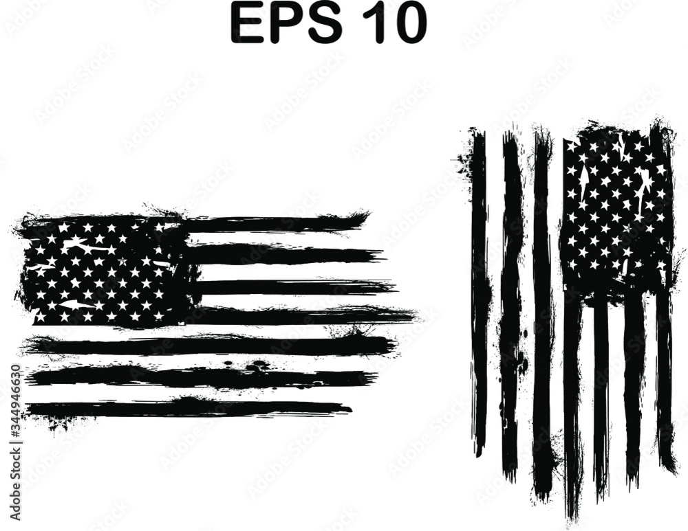 USA Flag - Distressed american flag with splash elements, eps 10 ...