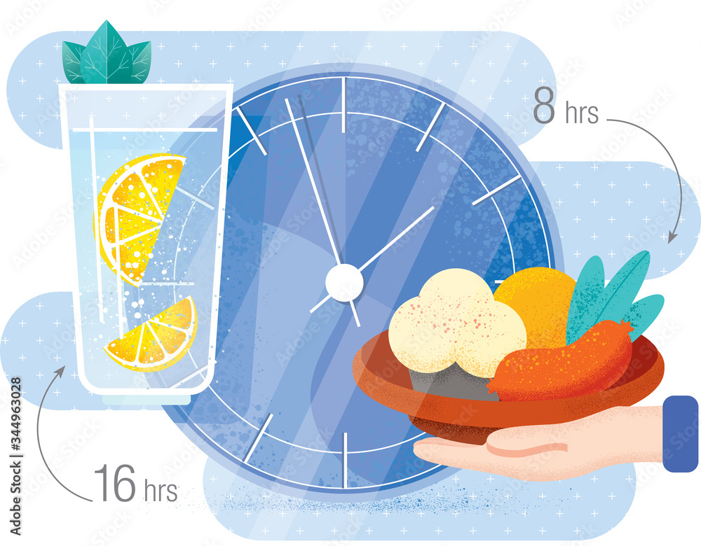 Intermittent fasting infographics isolated on white background Stock ...