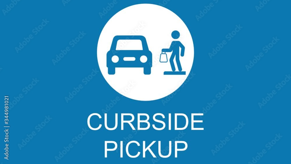 Curbside Pickup illustrated vector animation clip art sign symbolizing ...