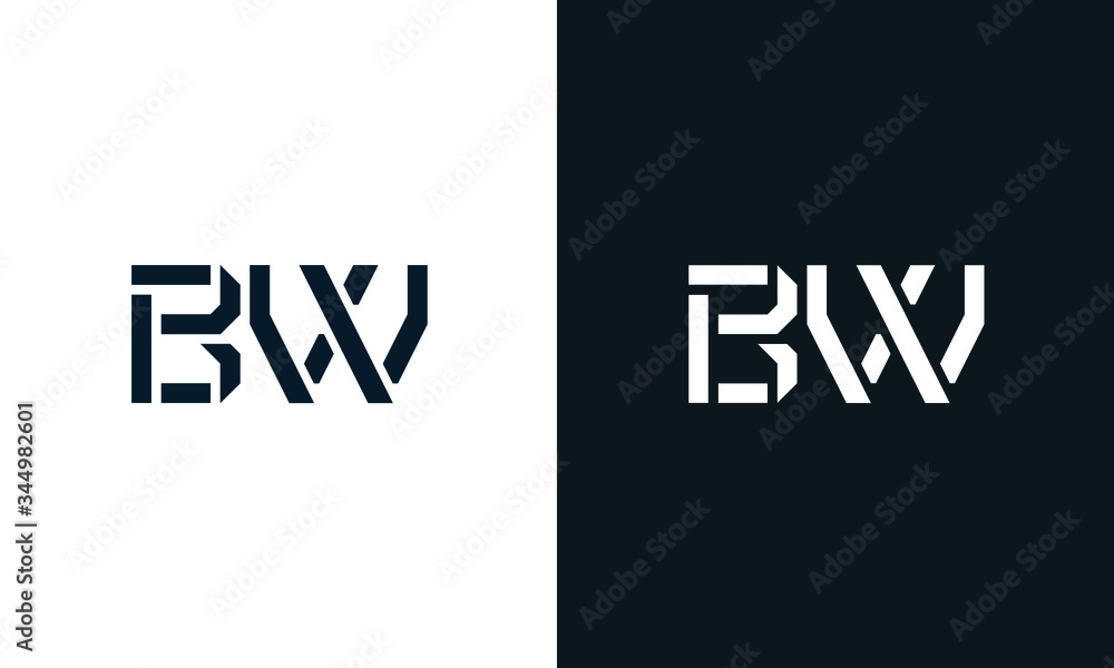 Abstract letter BW logo. This logo icon incorporate with abstract shape ...