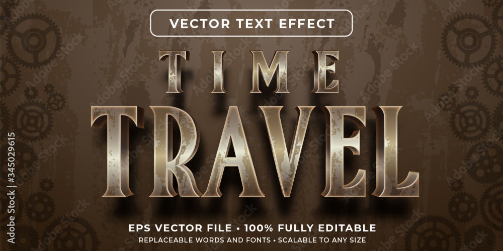 Editable text effect - travel back in time style Stock Vector | Adobe Stock