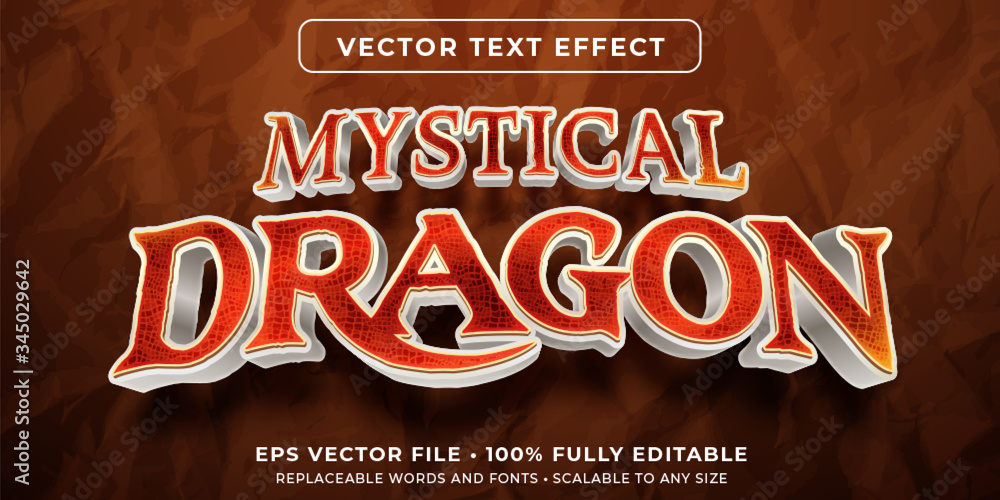 Editable text effect - dragon scale texture style Stock Vector | Adobe ...