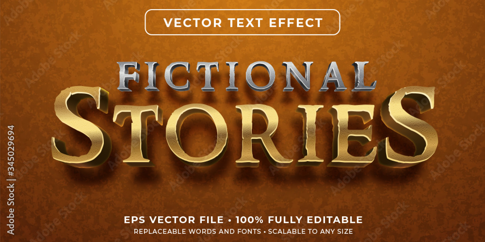 Editable text effect - fictional story books style Stock Vector | Adobe ...