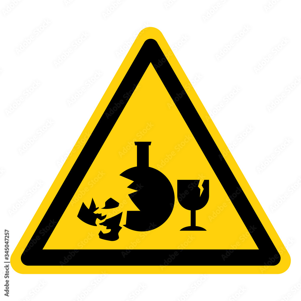 Warning Broken Glass Hazard Symbol Sign ,Vector Illustration, Isolate ...