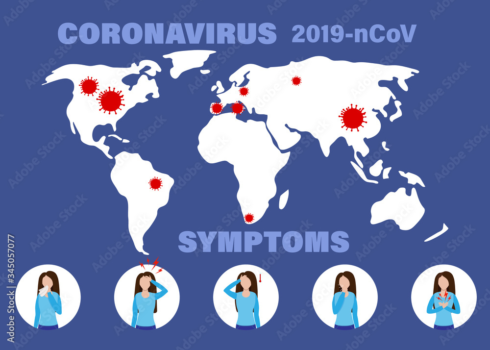 Symptoms infographics covid-19. Coronavirus ncov disease, medicine ...