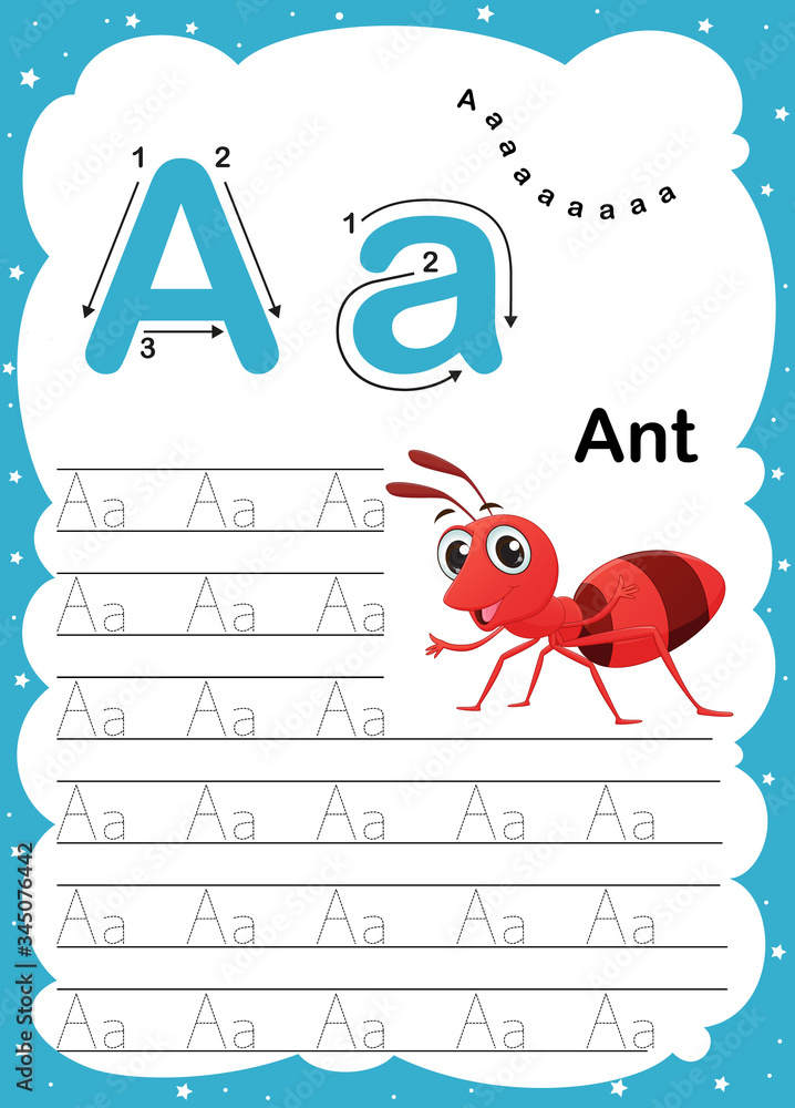 Fototapeta Colorful letter A Uppercase and Lowercase alphabet A-Z ...