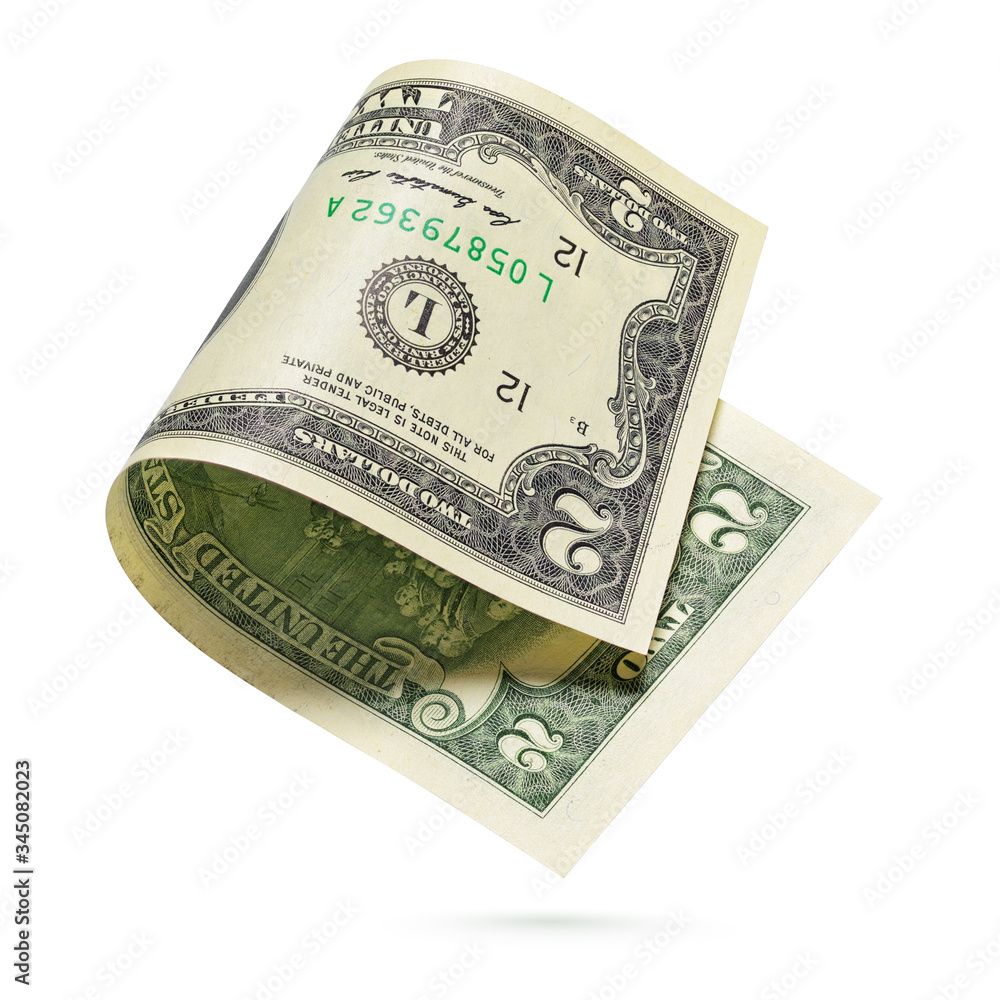 Two dollar bill isolated on a white background. Stock Photo | Adobe Stock