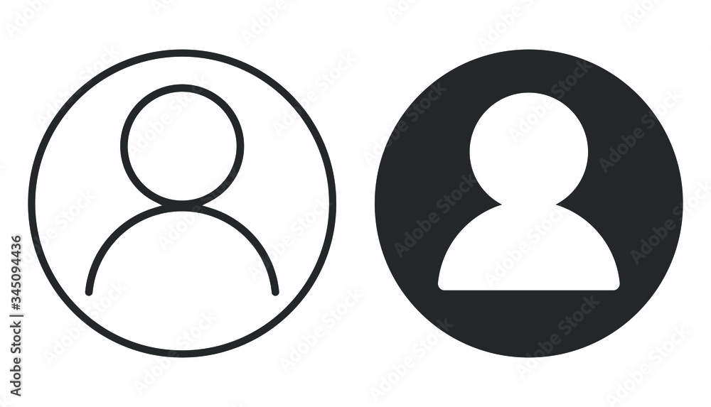 User profile login or access authentication icon button set. People ...