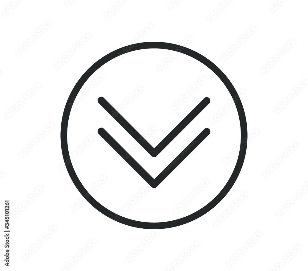 Fototapeta Scroll down icon shape. Scrolling mouse symbol for web or ... Fototapeta Scroll down icon shape. Scrolling mouse symbol for web or ...