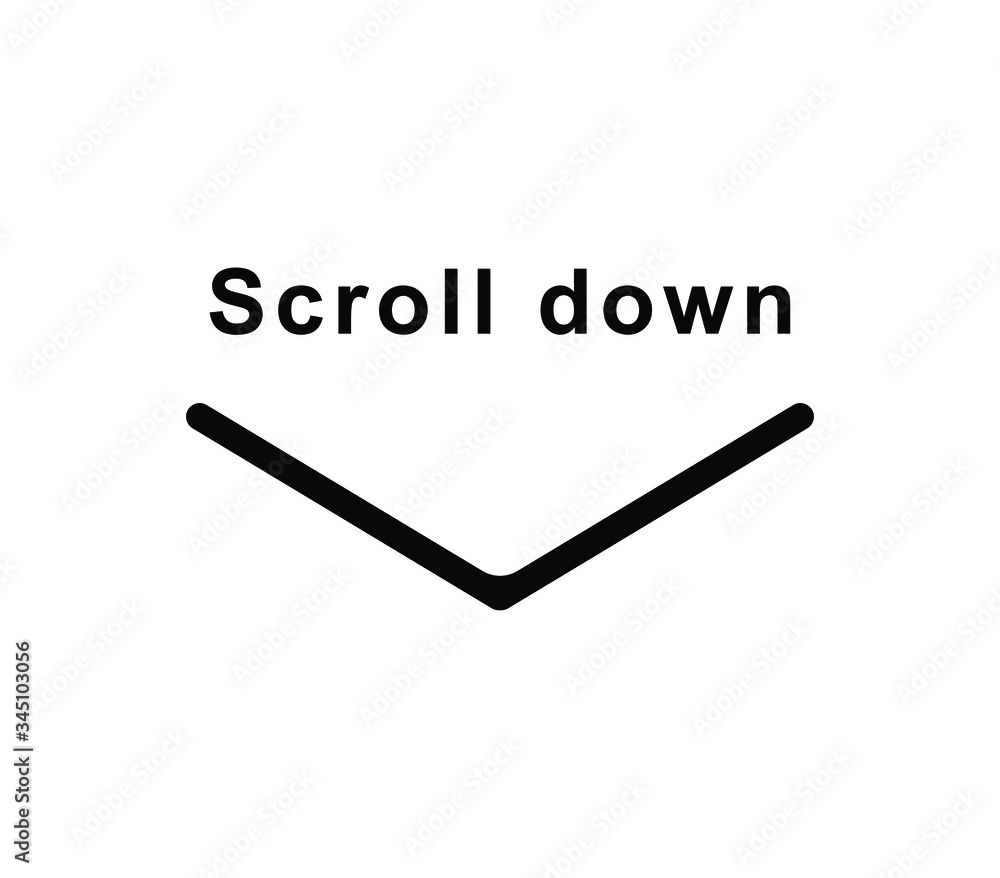 Scroll down icon shape. Scrolling mouse symbol for web or app design ...