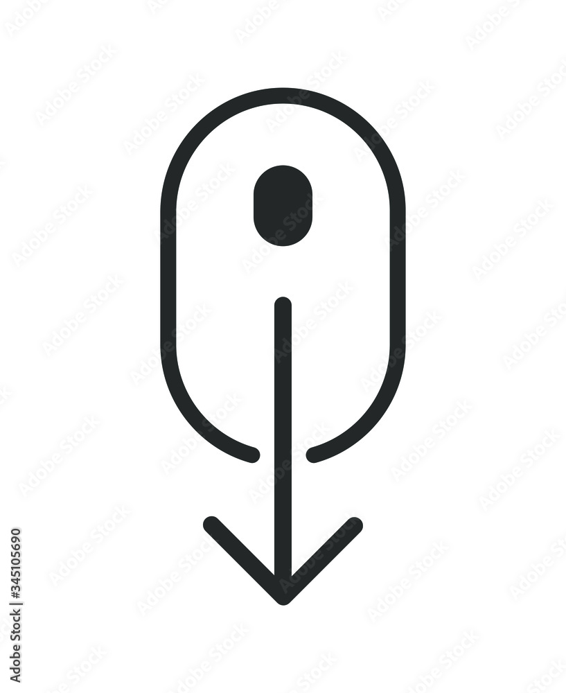 Scroll down icon shape. Scrolling mouse symbol for web or app design ...