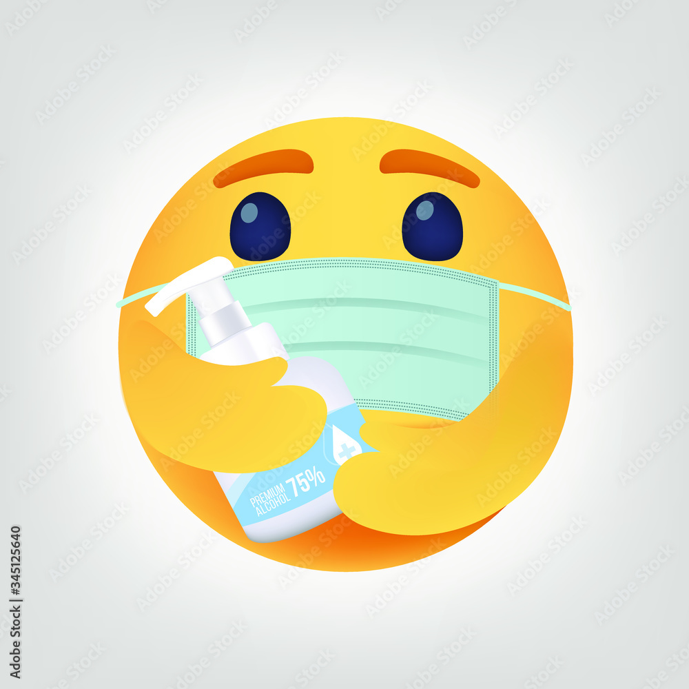 Protect virus reactions hand sanitizer emoticon Design 2020 high ...