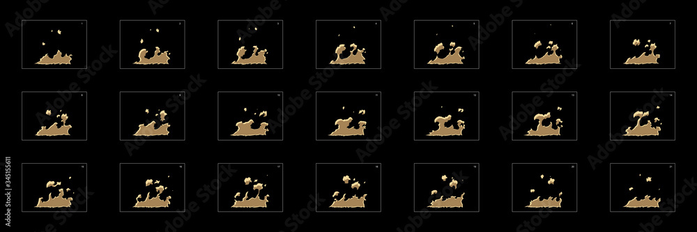 Dust explosion effect. dust blast effect for game design, motion ...