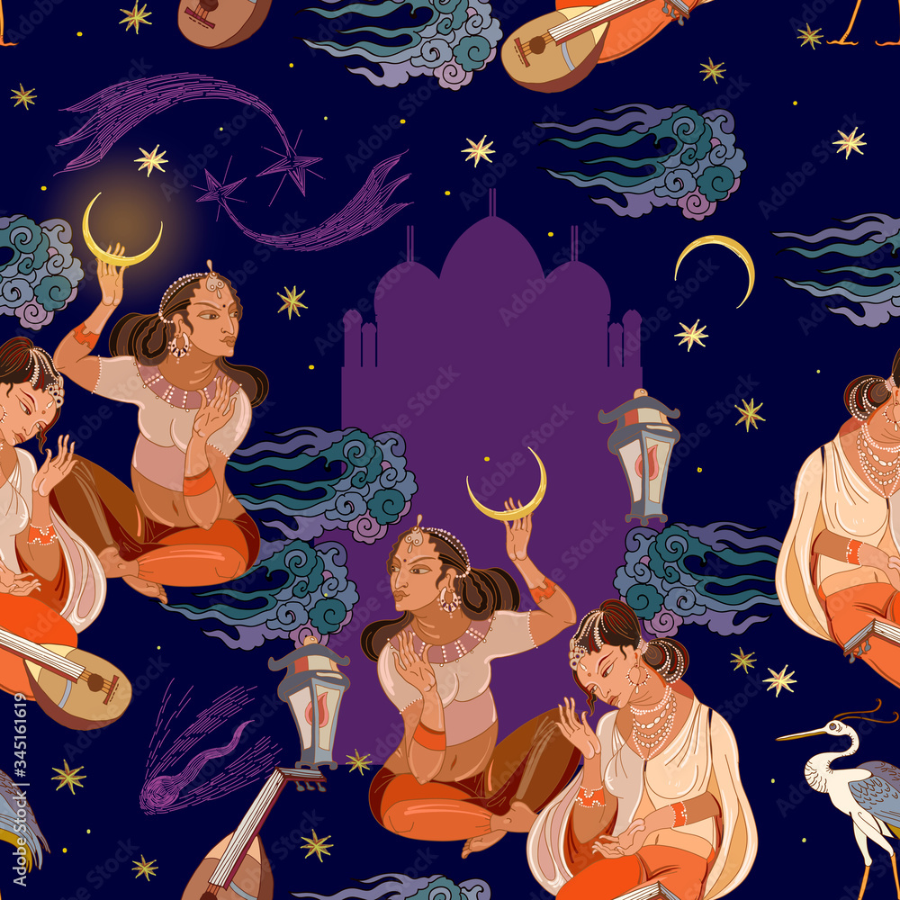 Arabic astrology. Fashion islamic princesses. Scheherazade tell fairy ...