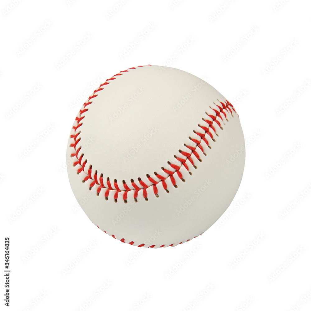 Close up one baseball ball isolated on white Stock Photo | Adobe Stock