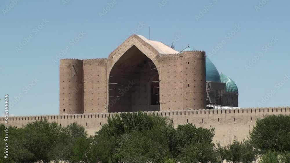 Mausoleum of sufi mystic Khoja Ahmed Yasawi, Turkistan, Kazakhstan ...