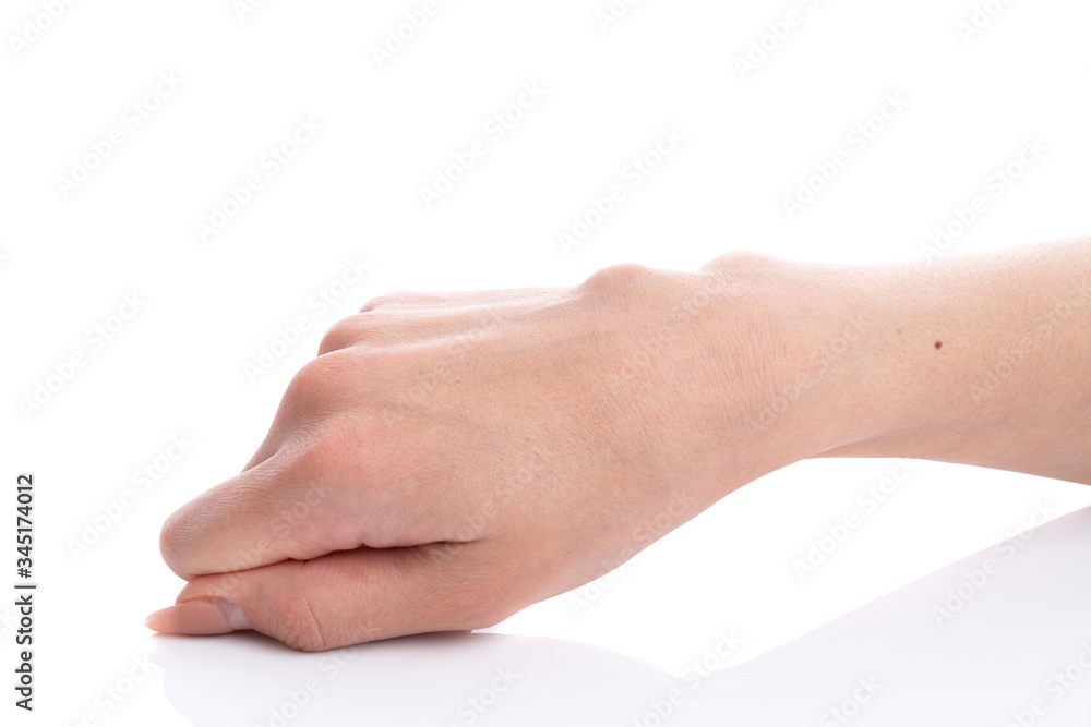 Ganglion cyst on woman hand isolated on white background Stock Photo ...