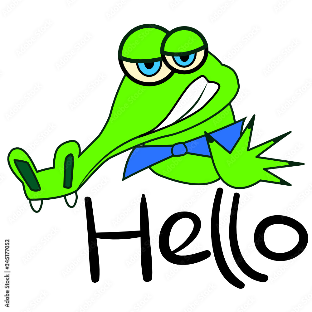 Emotion of greeting. Lettering of the word "hello" handwritten. Cute ...