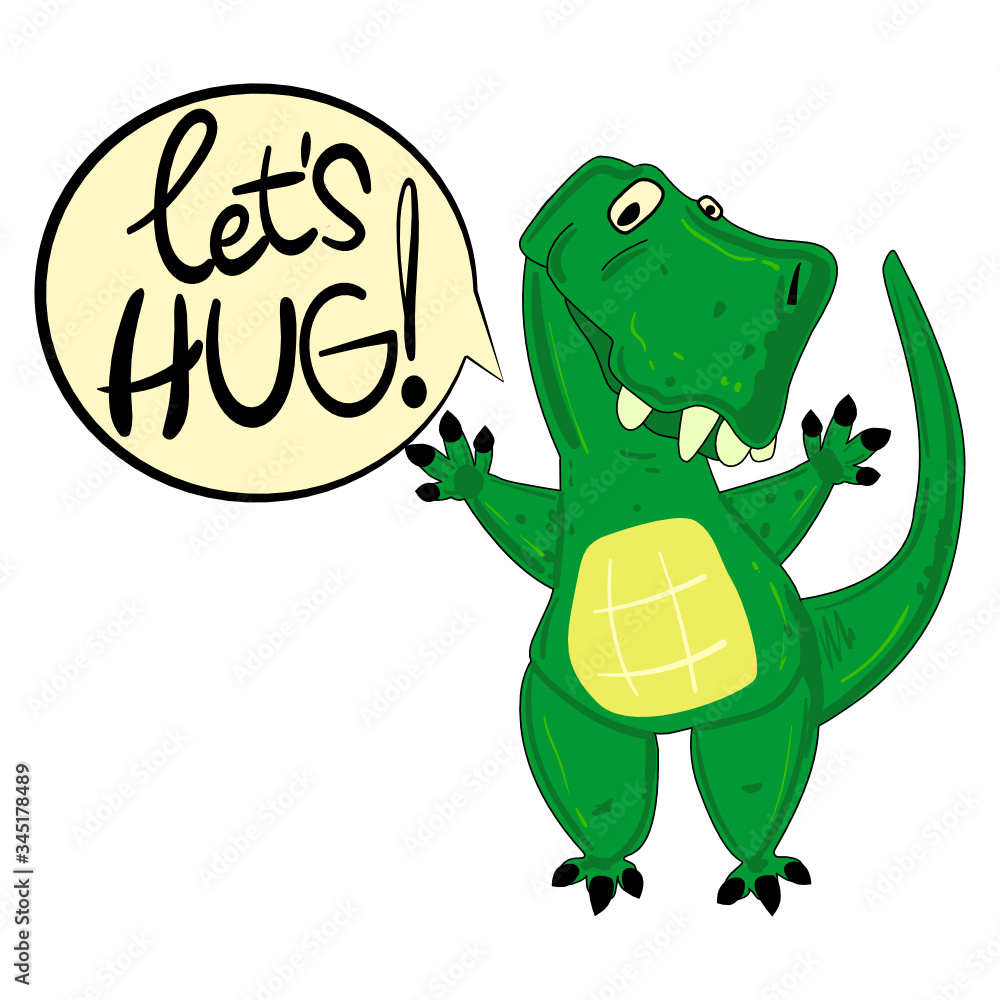 A friendly tyrannosaurus wants to cuddle. Fun 2D character drawn in ...