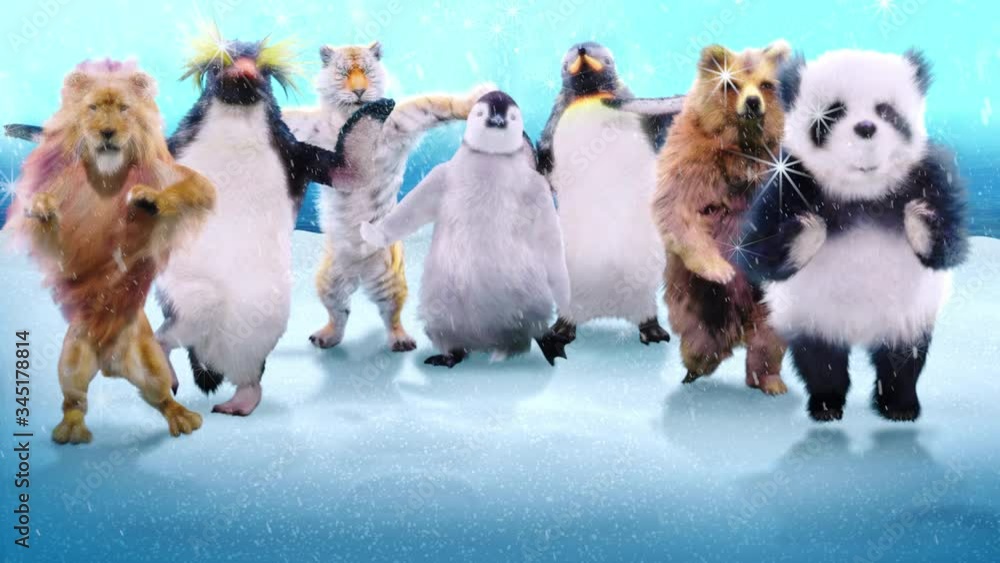 panda tiger penguin penguins White lion bear Zoo CG fur 3d rendering ...