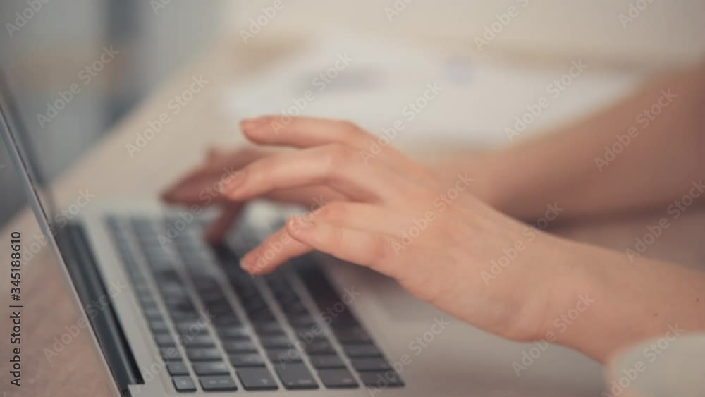 Fast typing on the laptop keyboard. The bright background. Stock Video ...