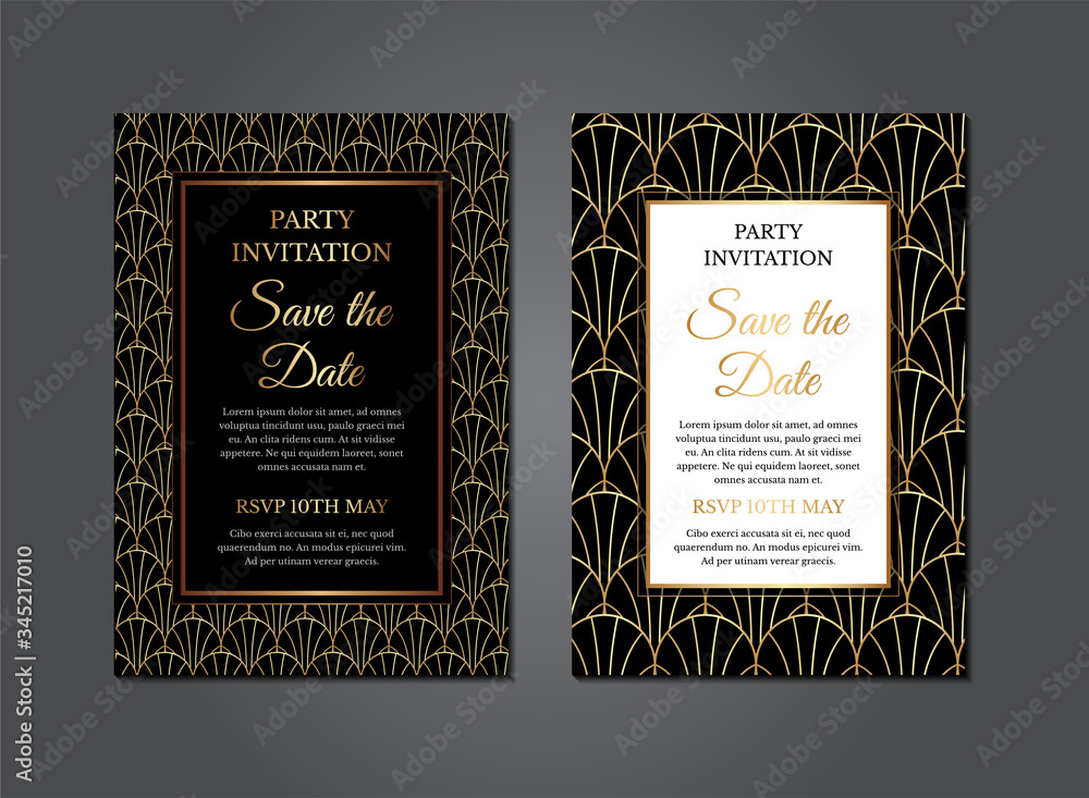 Elegant Art Deco Invitation Design Stock Vector | Adobe Stock