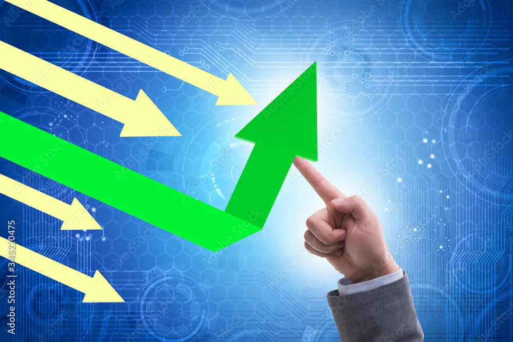 Economic recovery concept with the line charts Stock Photo | Adobe Stock