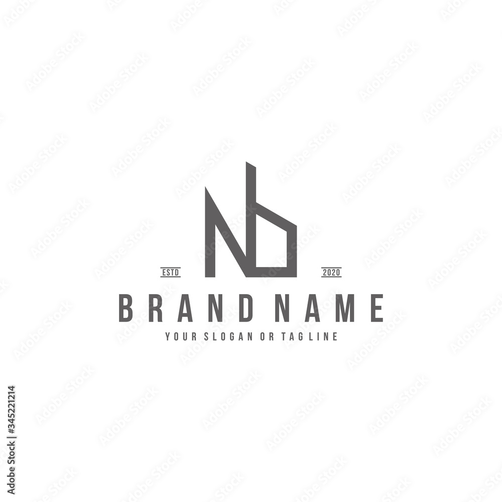 letter N and building logo design vector Stock Vector | Adobe Stock