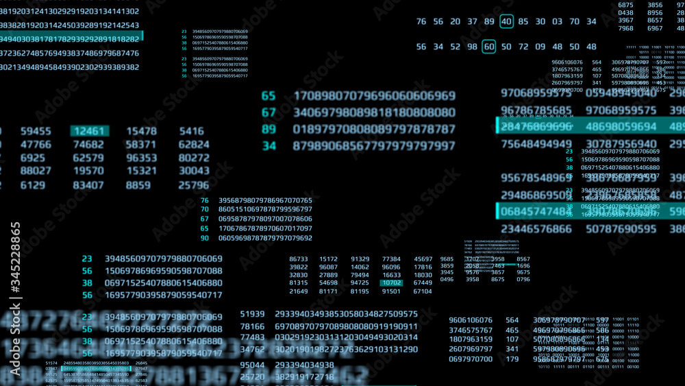 Big Data Binary Number Code Perspective Series View Illustration Statistic Encoder Decoder