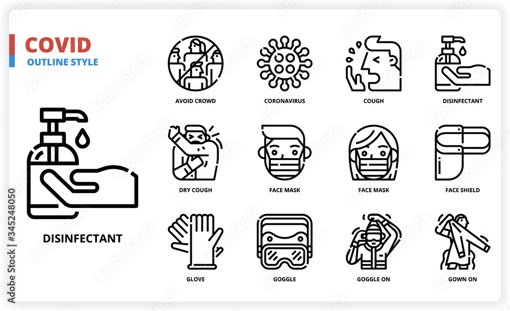 Covid icon set Stock Vector | Adobe Stock