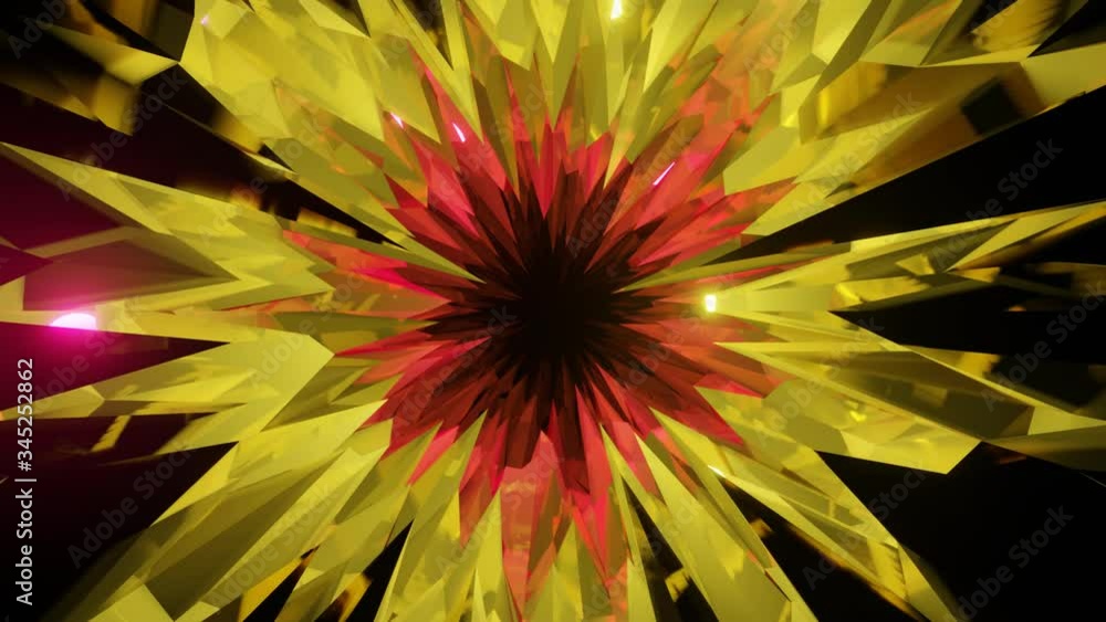 Stockvideo Red Yellow Crystal Cave or Glass Cave Motion Background in ...