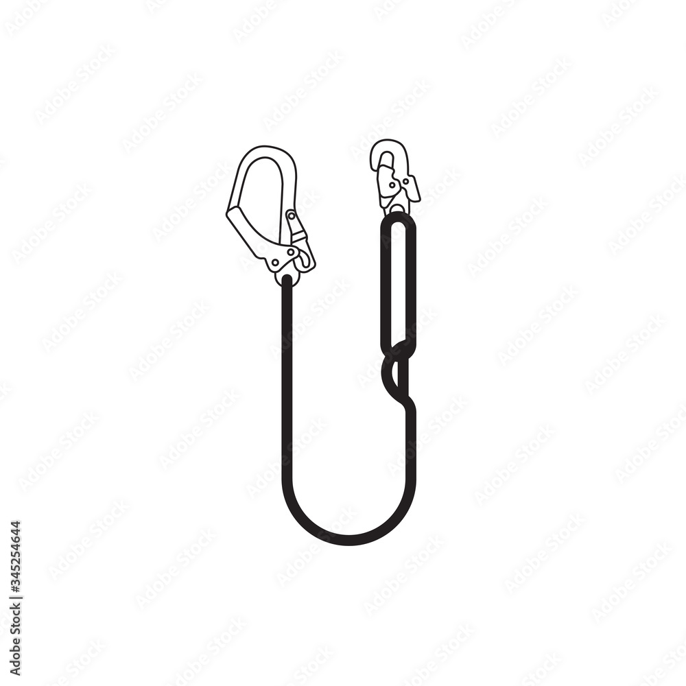 Nylon sling vector icon. Nylon lanyard Stock Vector | Adobe Stock
